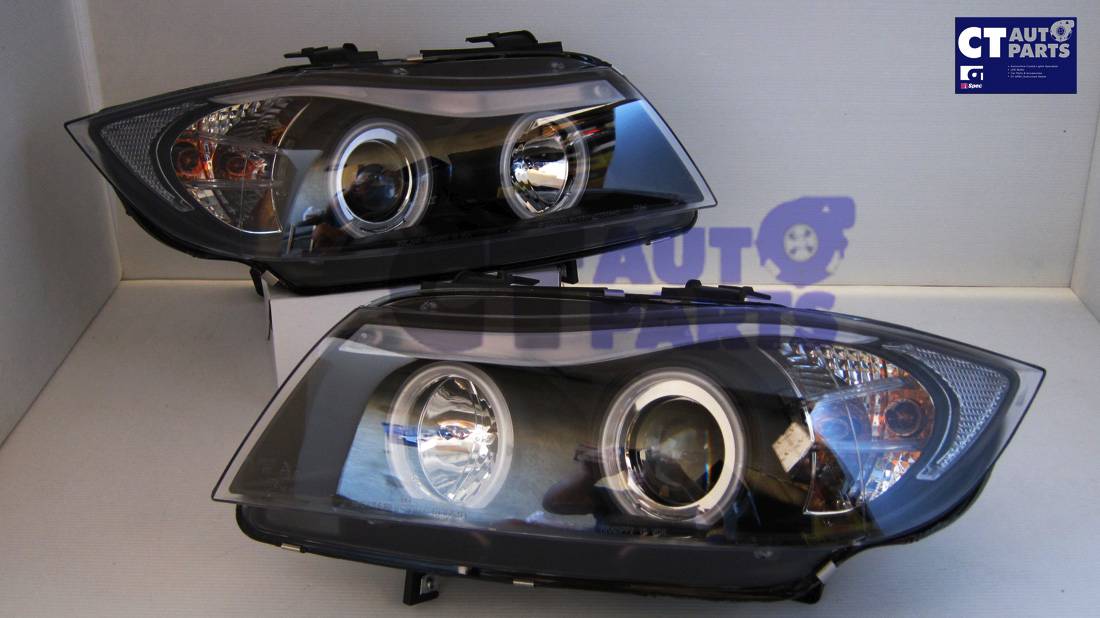 Black LED Angle Eye Projector Headlight for 05-08 BMW E90 Sedan 320i ...