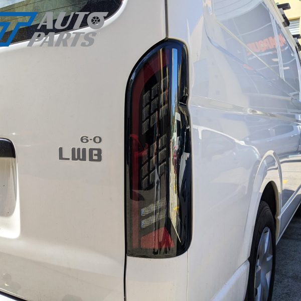 Black LED Angel Eyes Projector Headlights for 04-10 Toyota Hiace Van ...