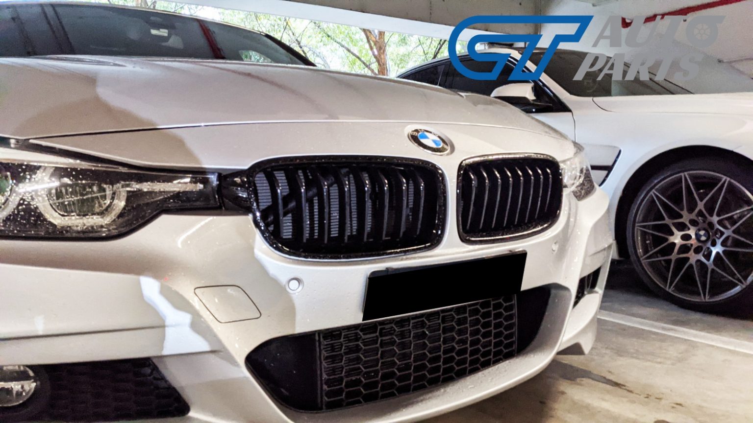 M Sport Style Gloss Black Front Bumper Bar Grille Grill for BMW 3 ...