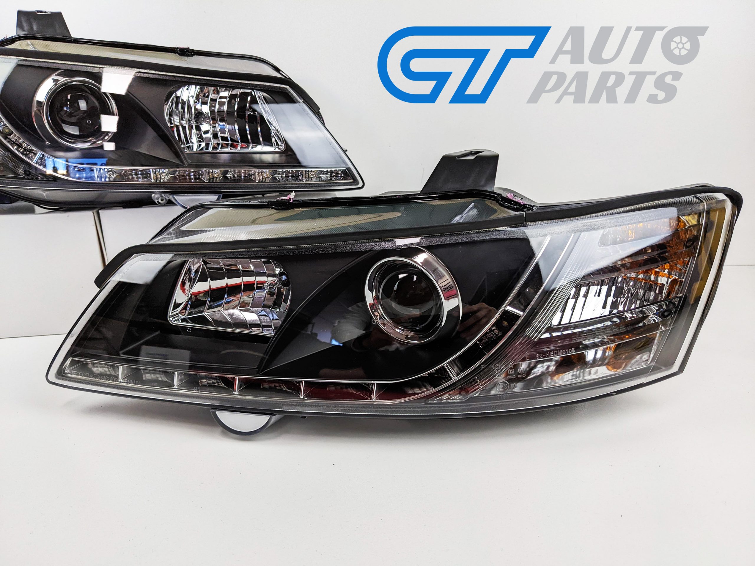 Black DRL LED Projector Head Lights for 02-04 Holden Commodore VY UTE ...