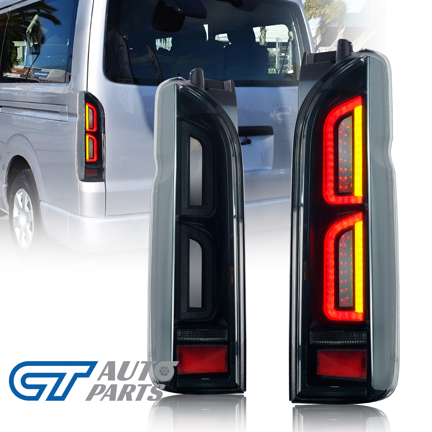 Smoke V2 3D Full LED Tail Lights for 04-20 Toyota Hiace Van taillights ...