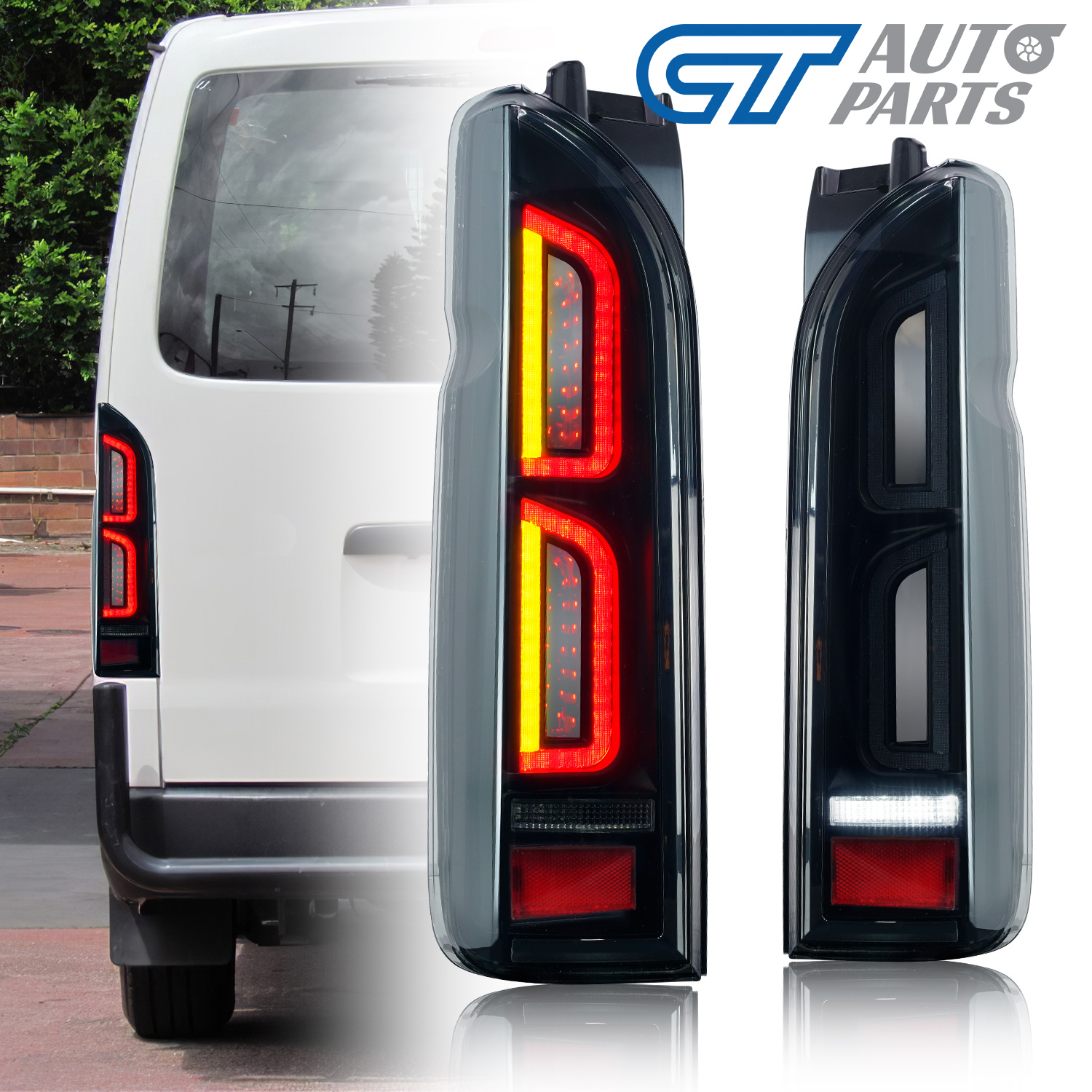 Smoke V2 3D Full LED Tail Lights for 04-20 Toyota Hiace Van taillights ...