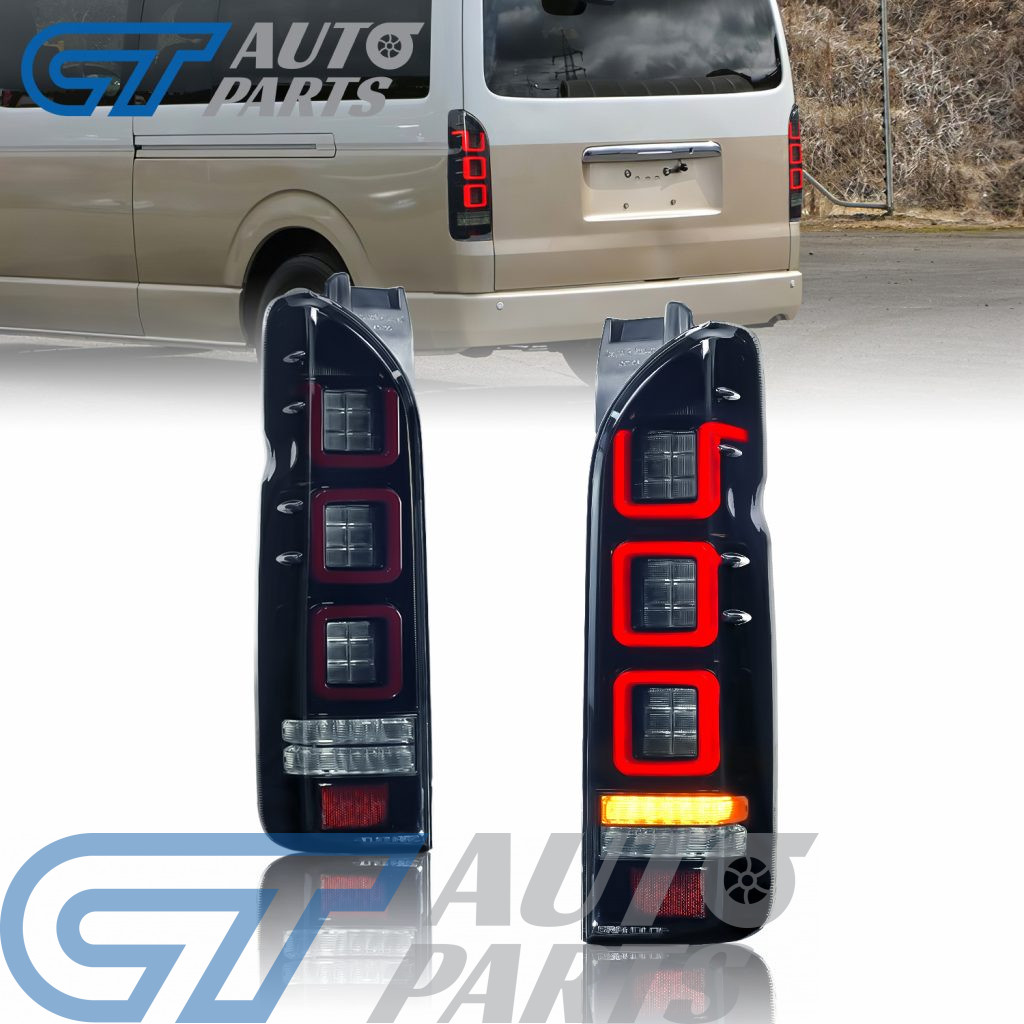Smoke Red V3 3D Full LED Tail Lights for 04-20 Toyota Hiace Van ...
