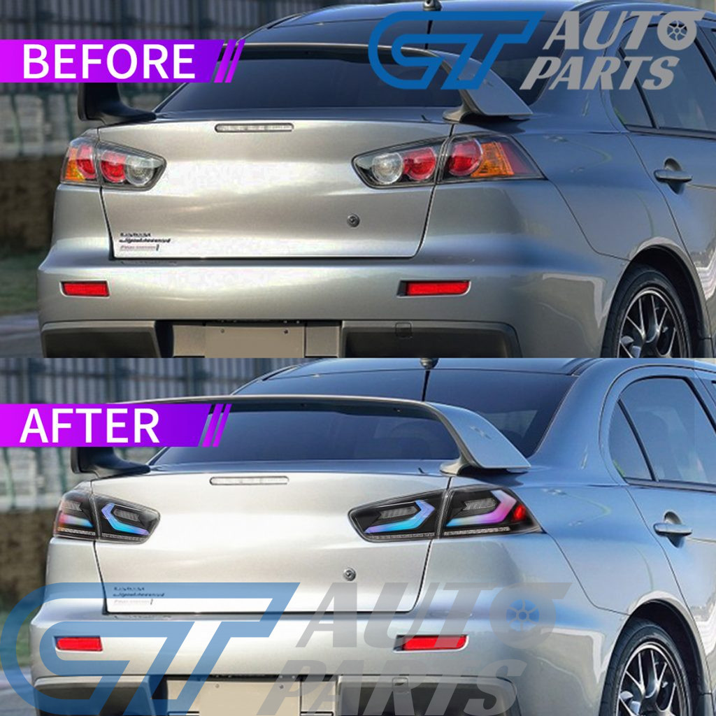 V4 Smoke RGB 3D LED Tail lights for 07-18 Mitsubishi Lancer CJ EVO X ...
