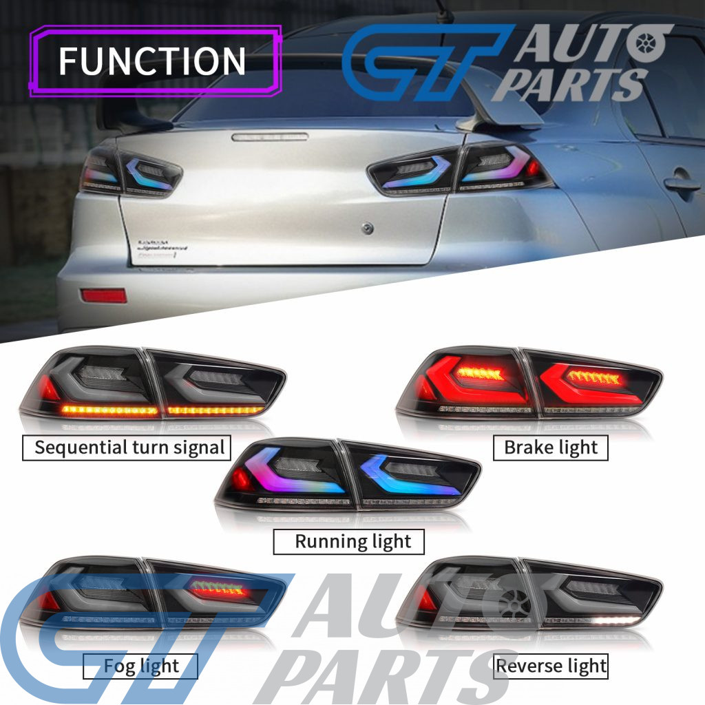 V4 Smoke RGB 3D LED Tail lights for 07-18 Mitsubishi Lancer CJ EVO X ...
