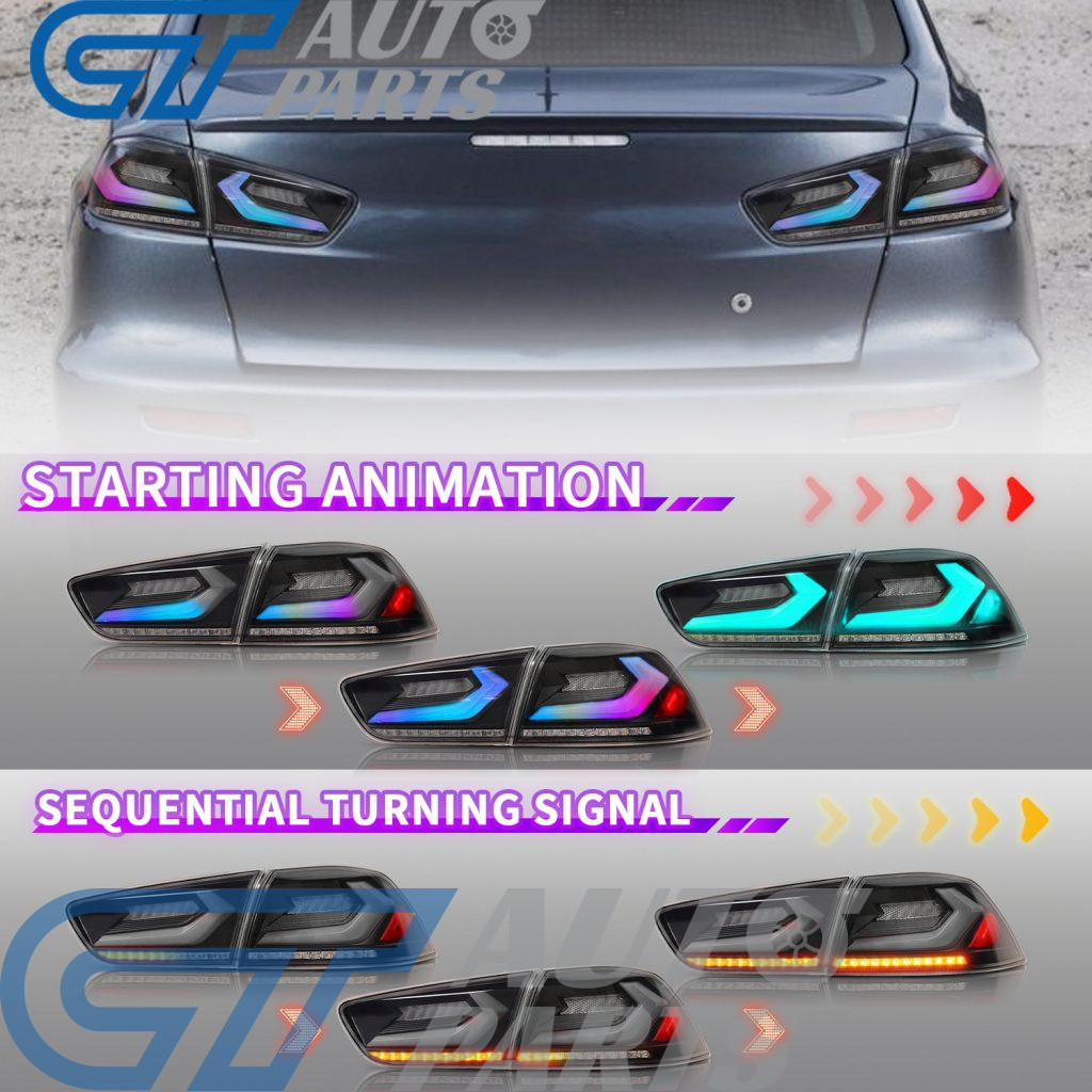 V4 Smoke RGB 3D LED Tail lights for 07-18 Mitsubishi Lancer CJ EVO X ...