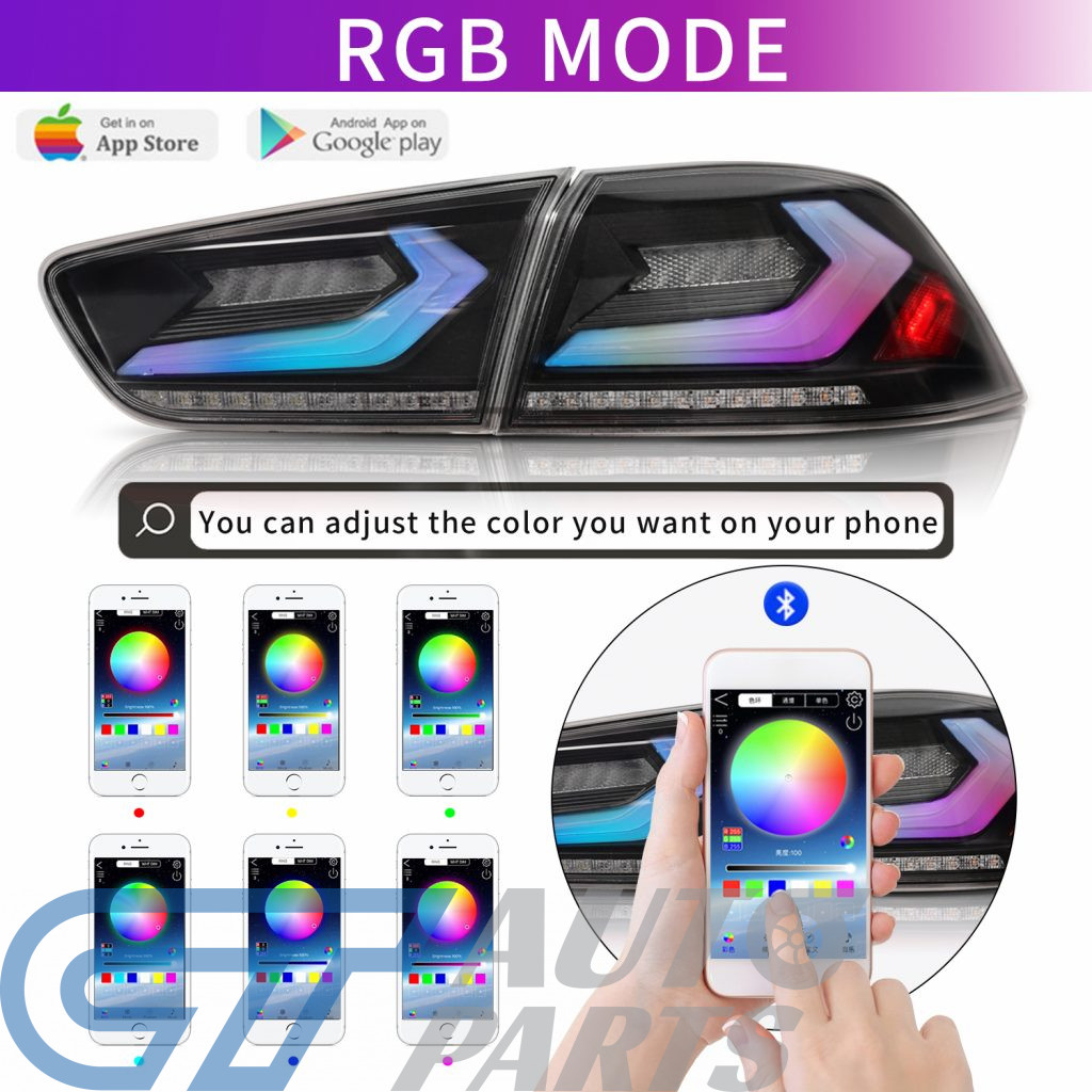 V4 Smoke RGB 3D LED Tail lights for 07-18 Mitsubishi Lancer CJ EVO X ...