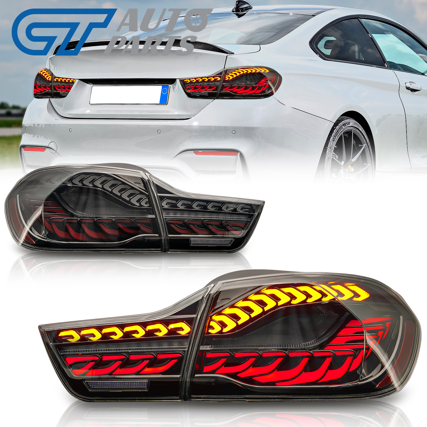 Black 3D OLED Sequential Tail Lights For 2014-2020 BMW F32 F33 F82 F83 ...