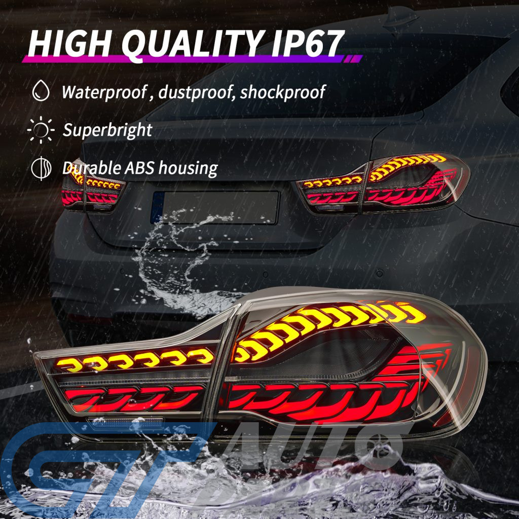 Black 3D OLED Sequential Tail Lights For 2014-2020 BMW F32 F33 F82 F83 ...