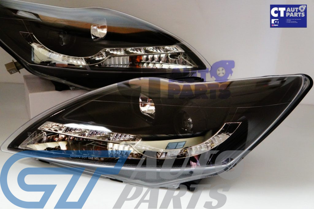 Black LED Projector Headlights for 2008-2011 Ford Focus XR5 hatch head ...