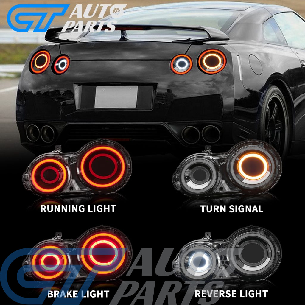 HRS Smoke LED Taillights for Nissan GTR R35 - Bright Safety - CT AutoParts
