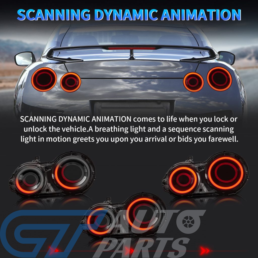 HRS Smoke LED Taillights for Nissan GTR R35 - Bright Safety - CT AutoParts