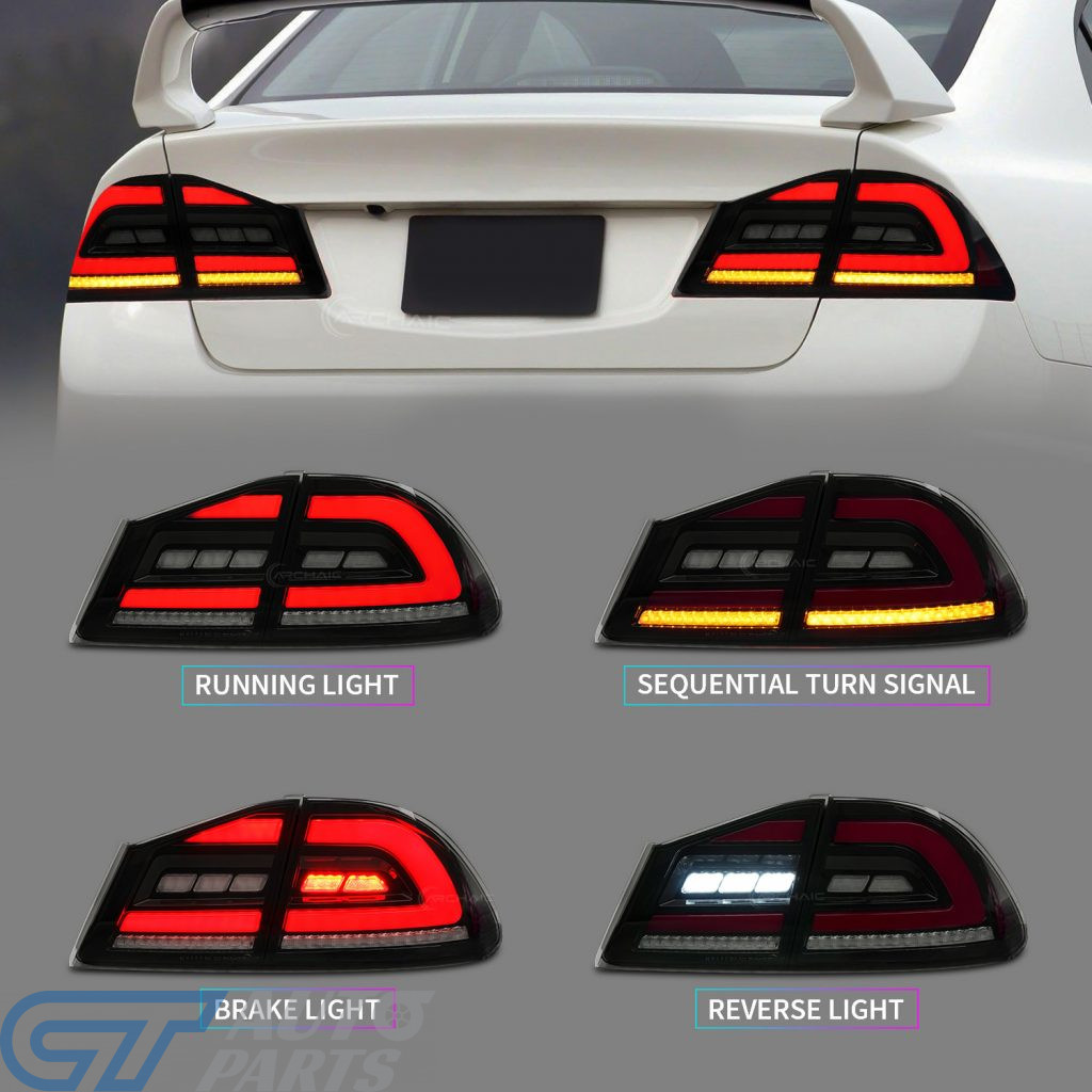 Honda Civic FD2 LED Taillights with Sequential Indicators - CT AutoParts